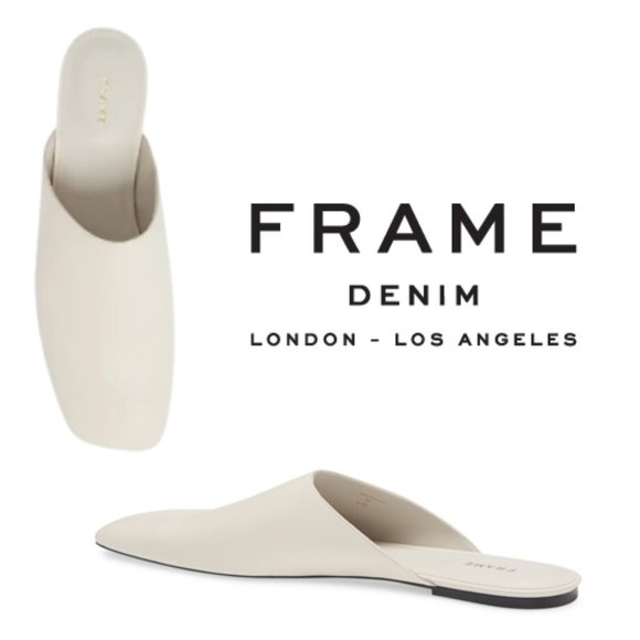 Frame Denim | Shoes | Frame La Ventura White Leather Mule 9 | Poshmark